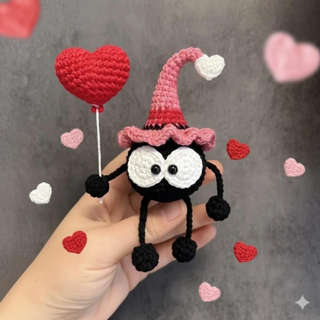 Valentine Soot Sprite Crochet PDF Pattern - Love Crochet Amigurumi ...