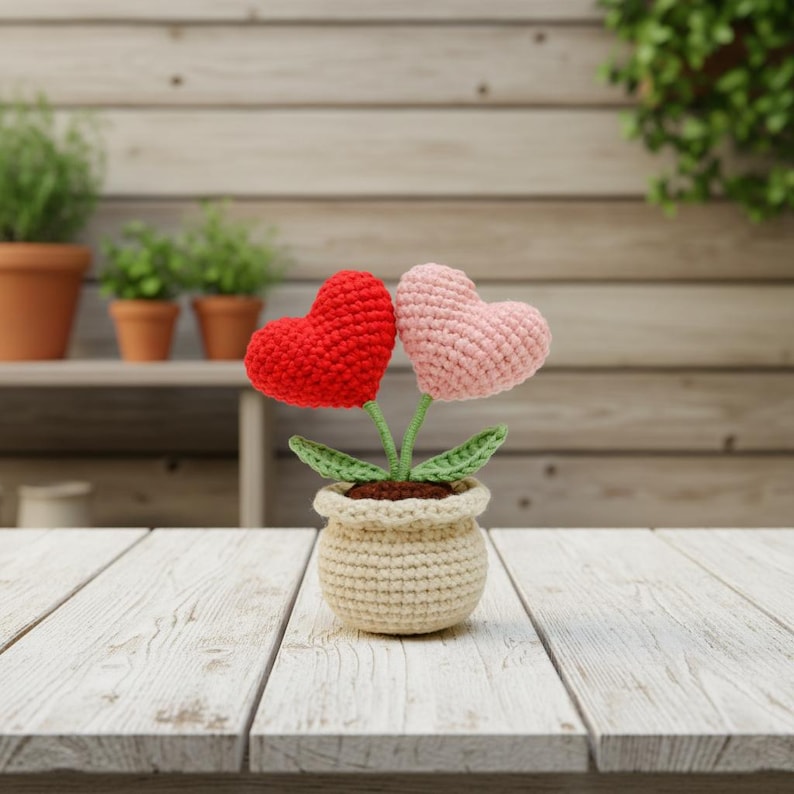 Heart Plant Pot Crochet Pattern - Easy Crochet Mothers Day Gift for Mom ...