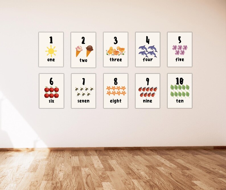 Printable Number Flashcards for Kids – 1 to 10 Counting Cards | Instant ...