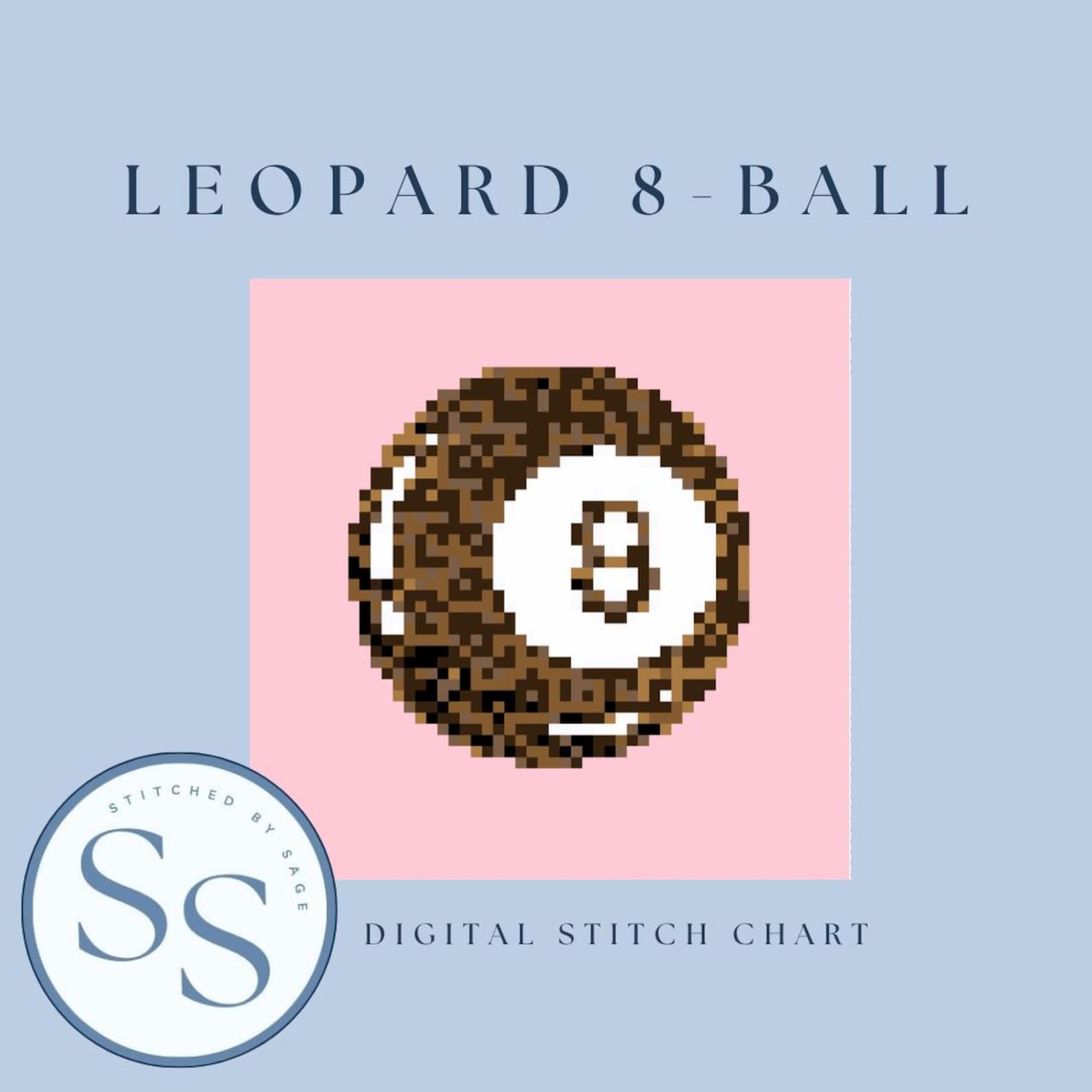 Leopard Print 8-ball Needlepoint Chart | Digital Download | Cross ...