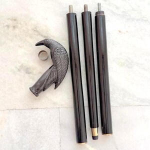 Raven Head Walking Cane | Gothic Bird Handle Cane | Black Wooden ...