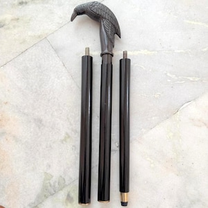 Raven Head Walking Cane | Gothic Bird Handle Cane | Black Wooden ...