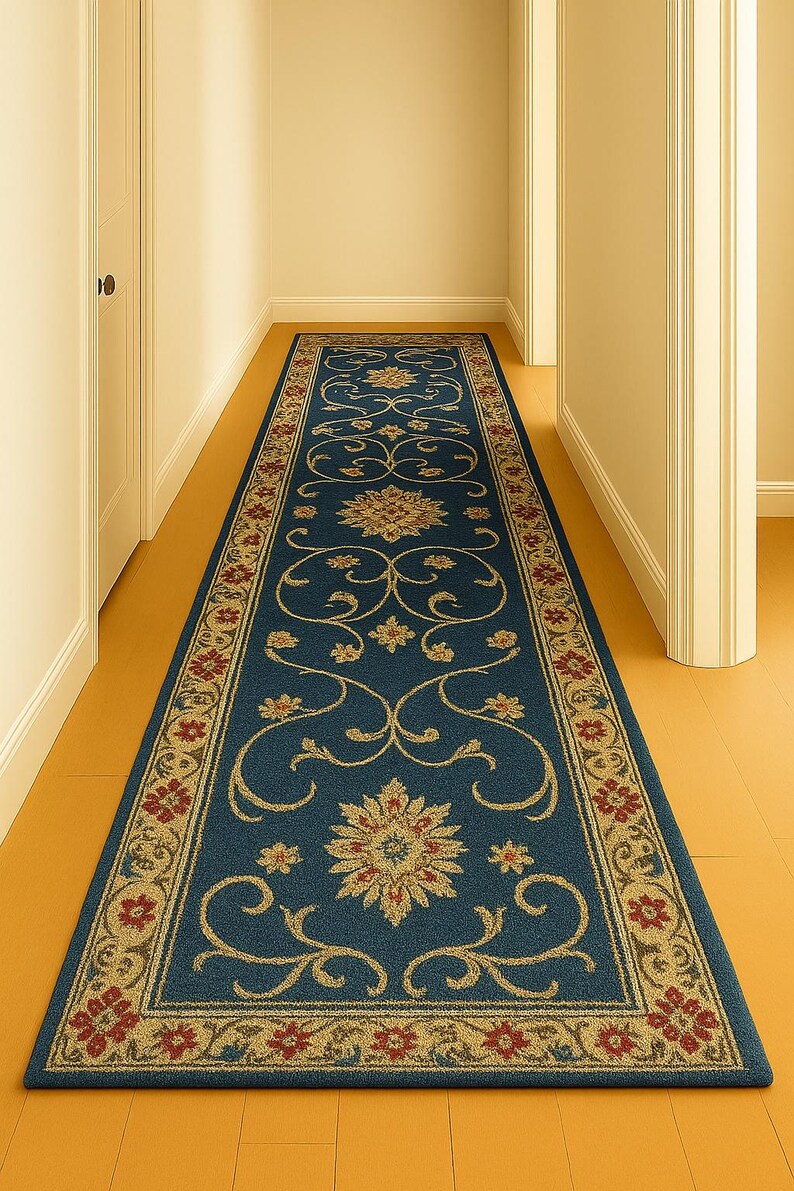 Hand-tufted Stair Runner Carpet - Floral Pattern – Custom Size Wool Rug ...
