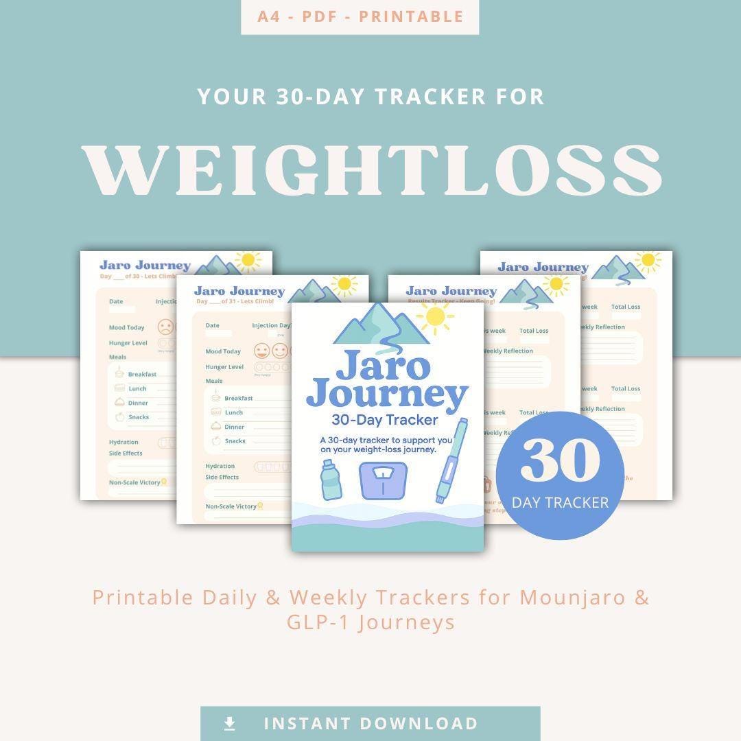 Injectable Weight Tracker - Jaro Journey 30-day Planner, GLP-1 Weight ...