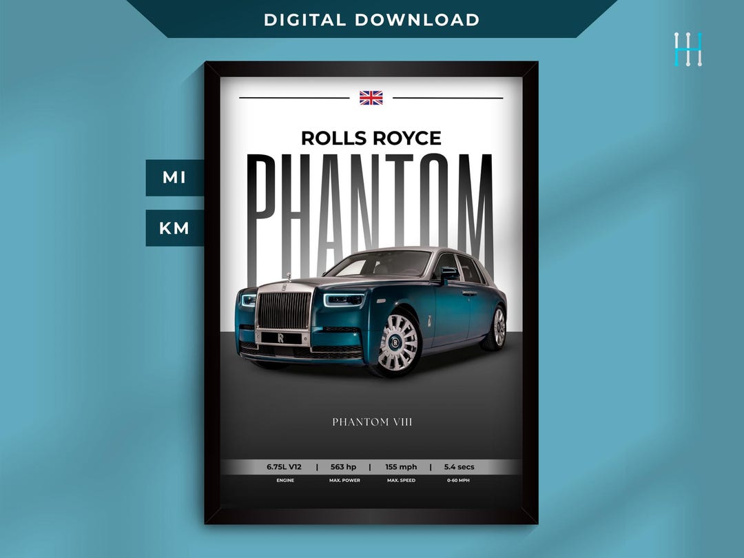 Rolls-royce Phantom Poster: Luxury SUV RR Phantom Wall Art Car Decor ...