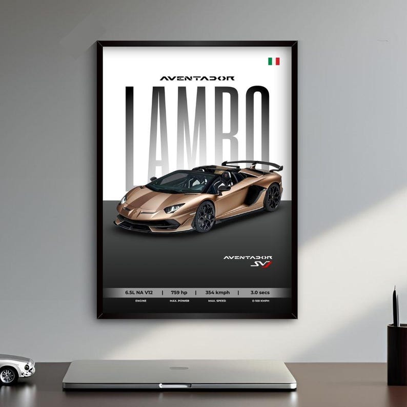 Lamborghini Aventador SVJ Poster: Supercar Wall Art (digital Download ...