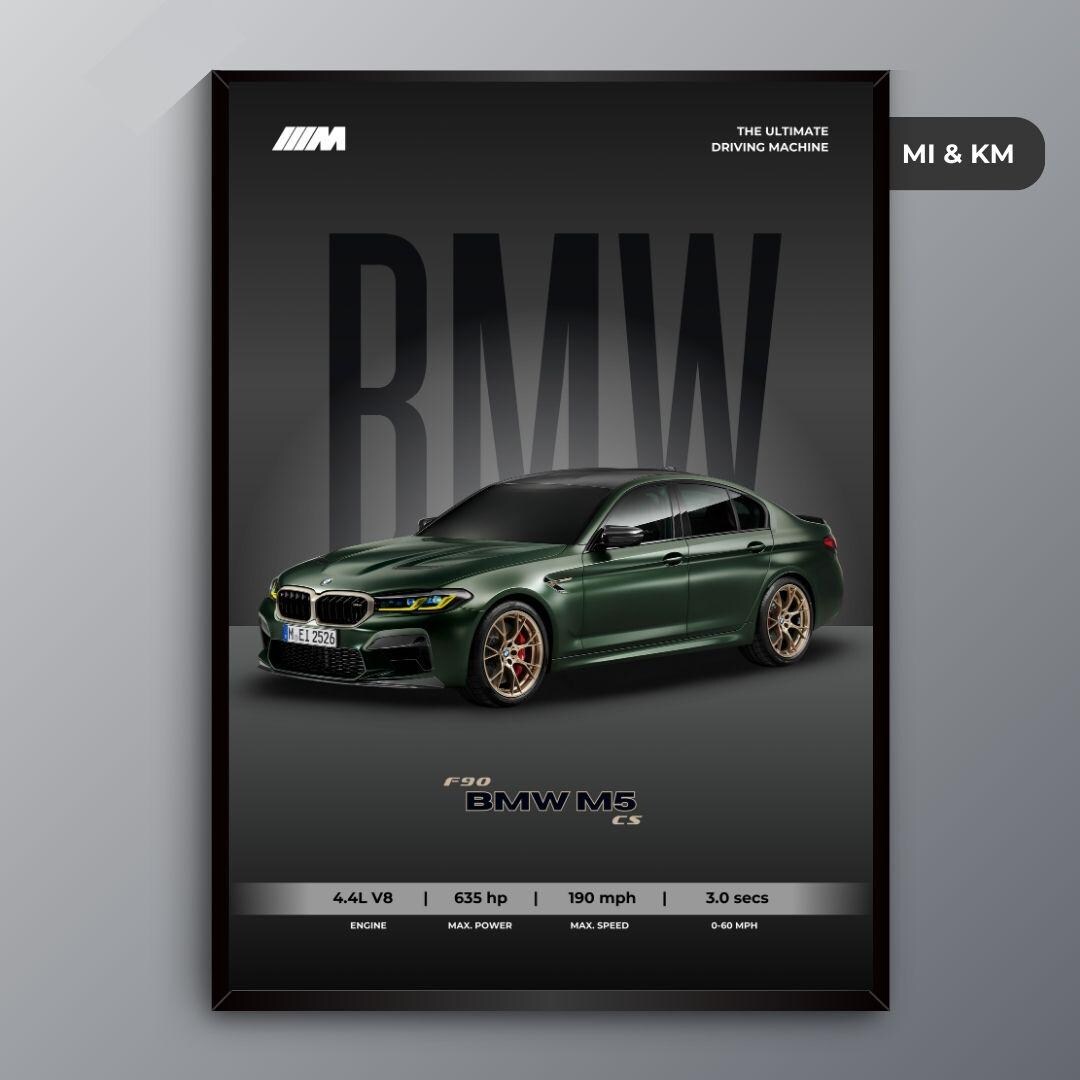 BMW M5 CS | Black Edition Poster | Digital Download | BMW M Series Wall ...