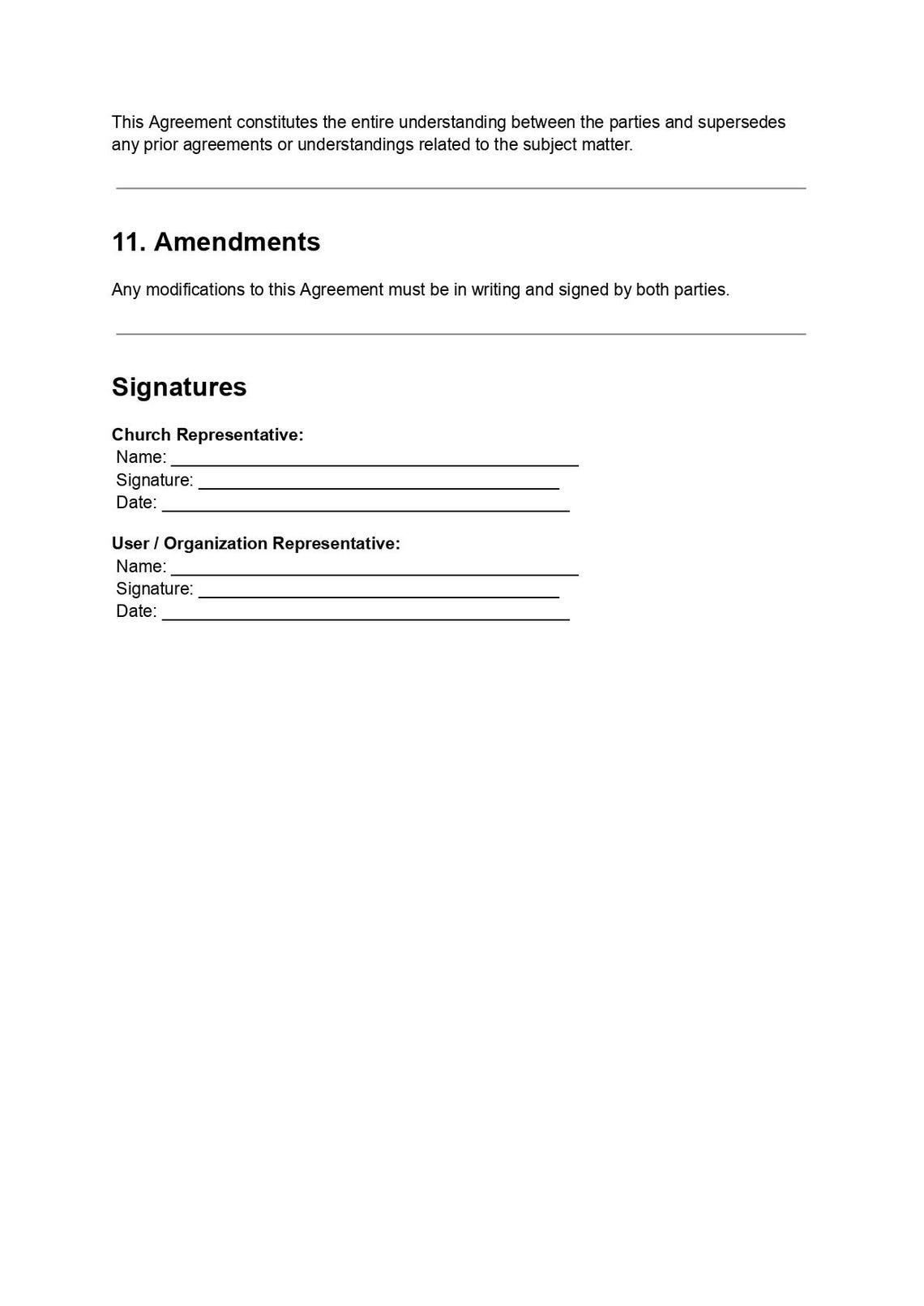 Church Facility Use Agreement Template: Editable DOC & PDF Instant ...