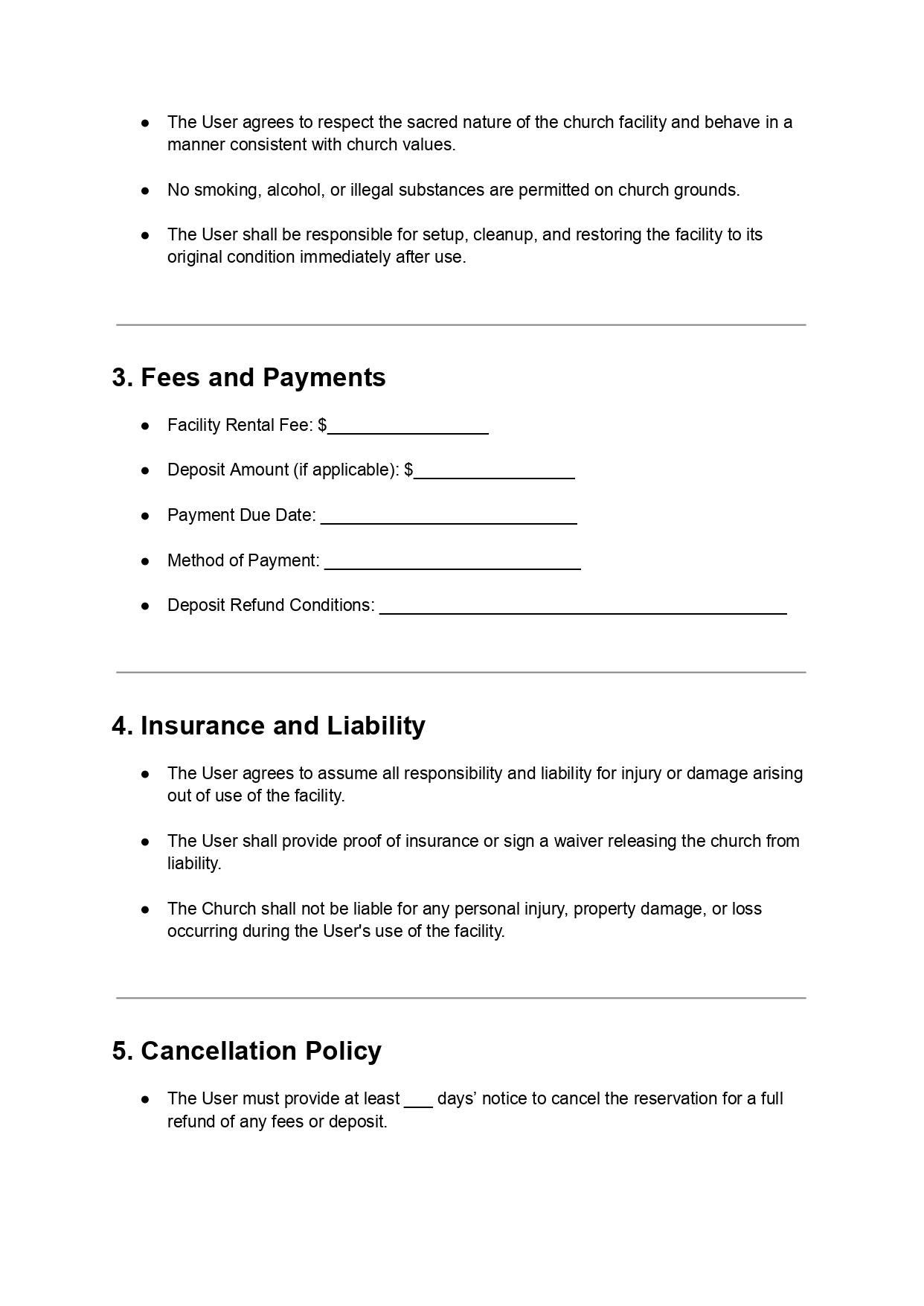 Church Facility Use Agreement Template: Editable DOC & PDF Instant ...