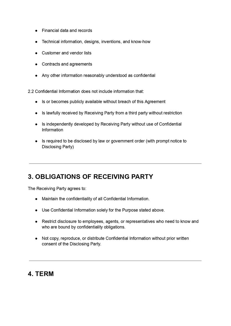 Editable Non-disclosure Agreement NDA Template: Confidentiality ...
