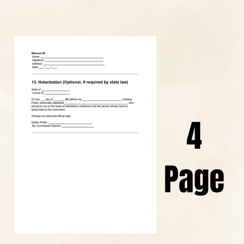 Last Will and Testament Template: Editable Legal Document (instant ...