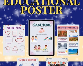 Playful Educational Posters for Toddlers/kids - Etsy