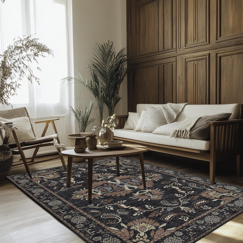 Pink and Navy Persian Rug - Etsy UK