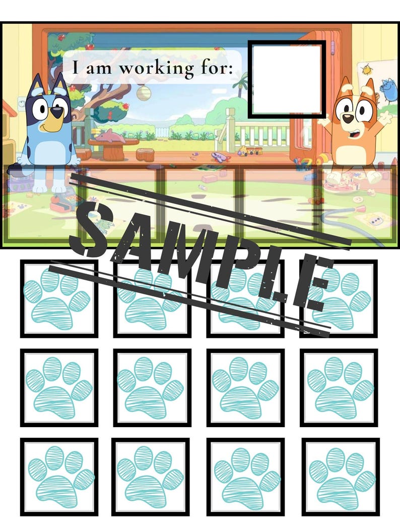 Bluey Token Board. RBT Working Material. - Etsy