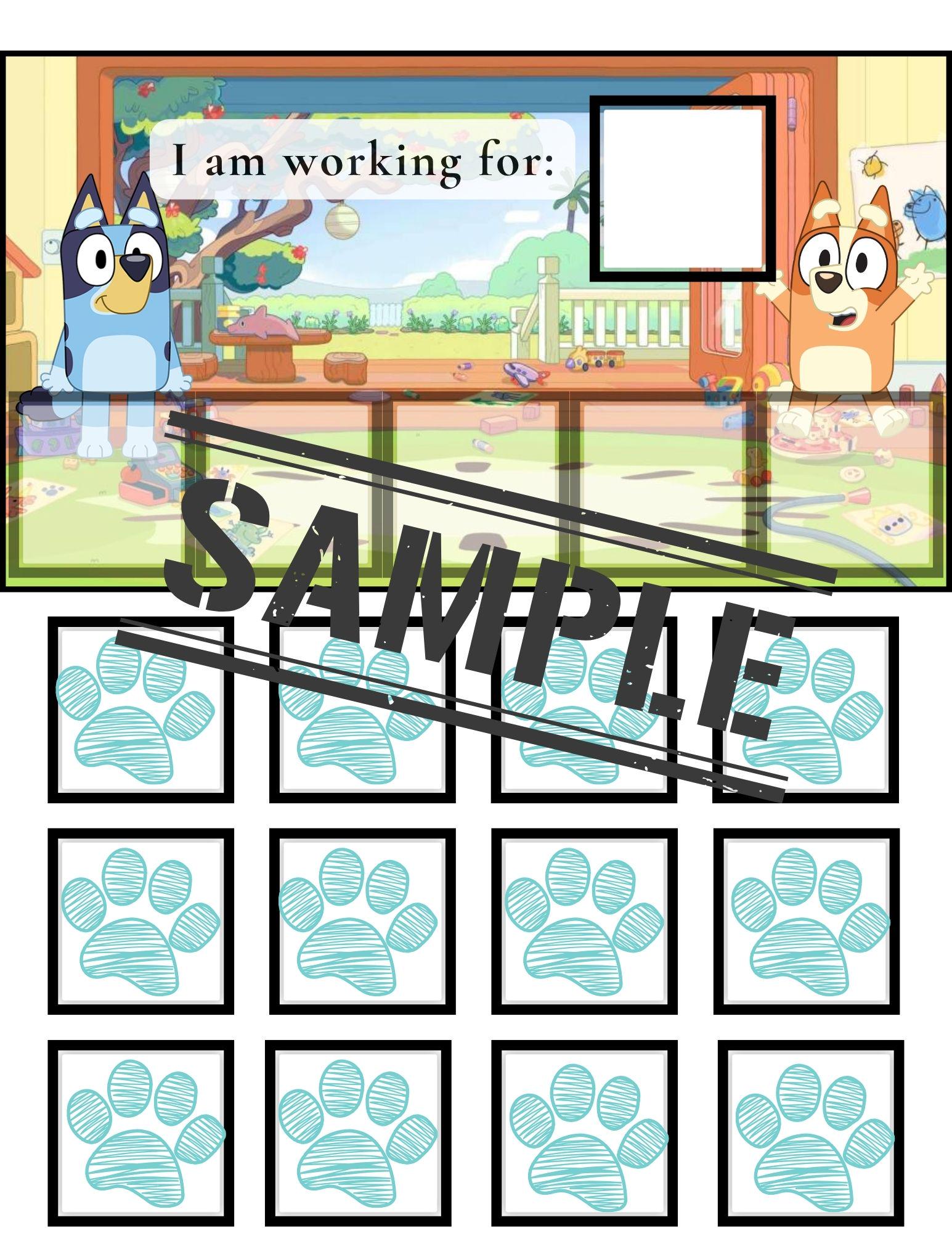 Bluey Token Board. RBT Working Material. - Etsy