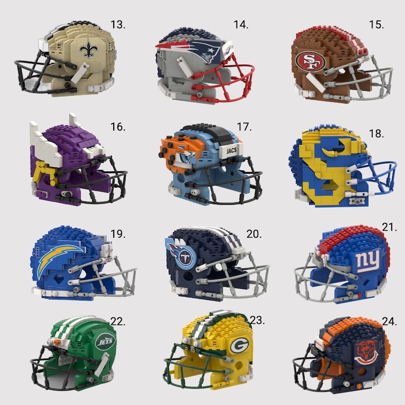 Football Helmet Building Blocks for Fans - Perfect Gift for Super Bowl ...