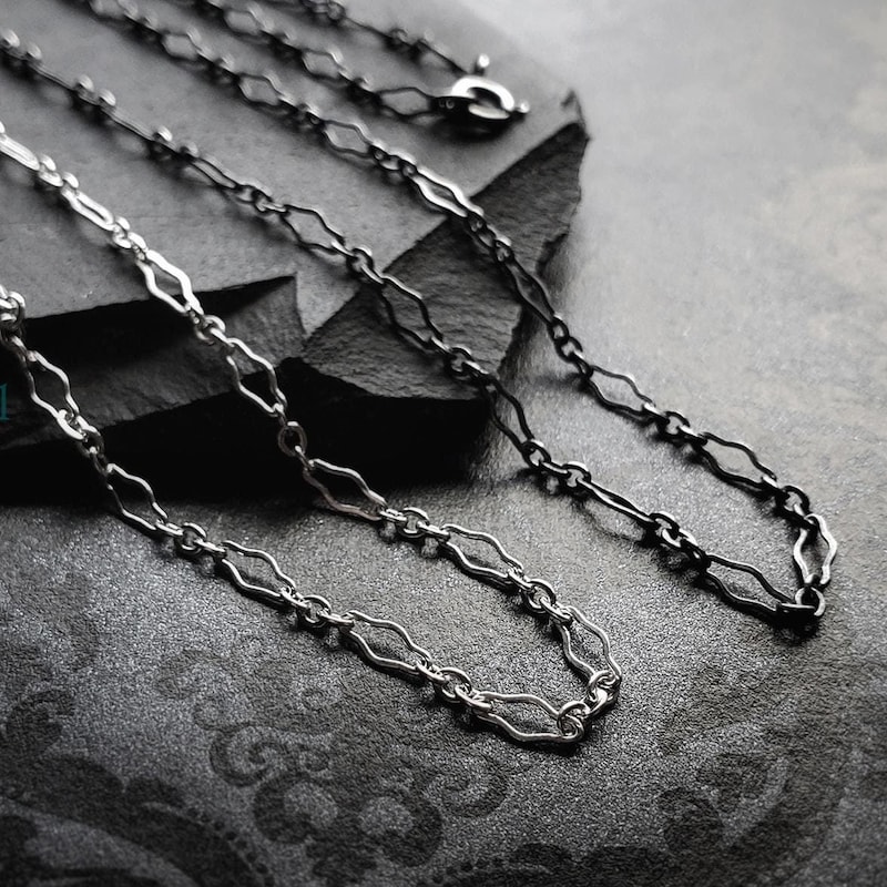 Long Silver Chain Patina - Etsy