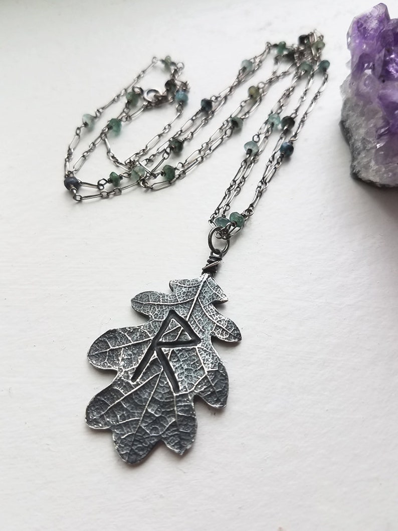 Raido Rune Quercus Oak Tree Leaf Handmade Pure Silver - Etsy