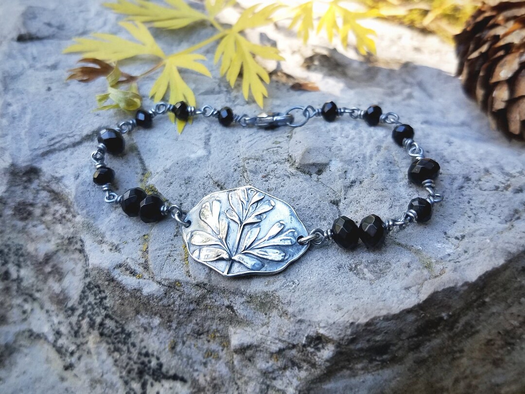 Ruta Graveolens - Rue - Pure Silver Bracelet With Black Onyx ...