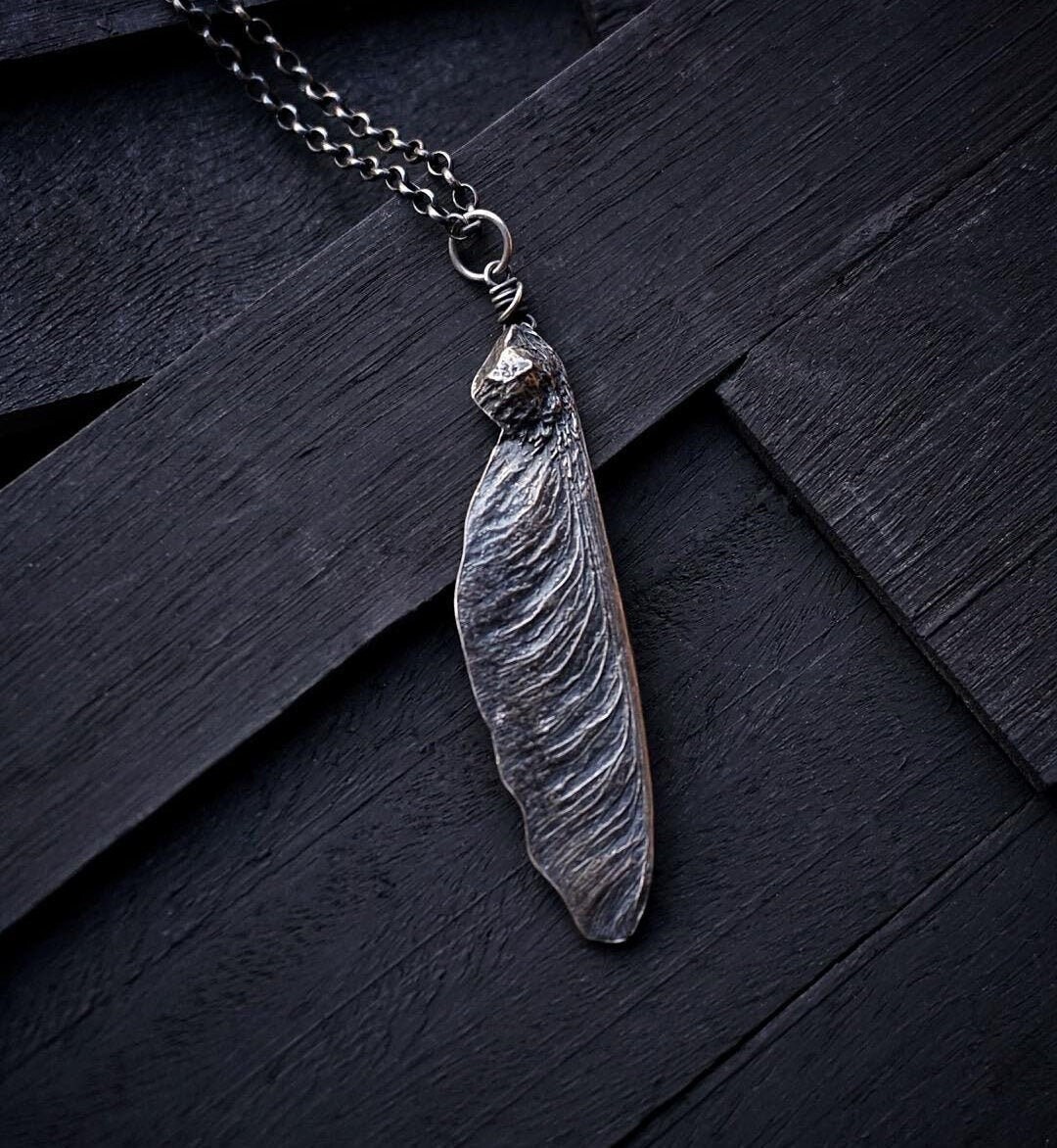 Acer Spp. - Large Maple Samara Seed - Pure Silver Botanical Pendant by ...