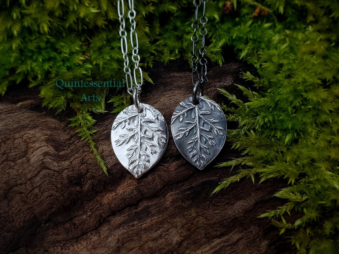 Achillea Millefolium - Yarrow Leaf - Pure Silver Teardrop Pendant by ...
