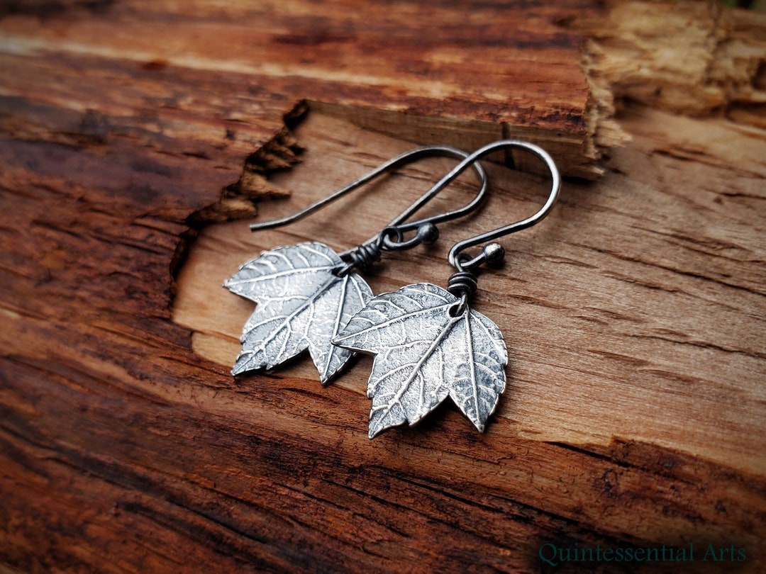 Acer Spp. - Tiny Maple Tree Leaf - Pure Silver Real Botanical Leaf ...