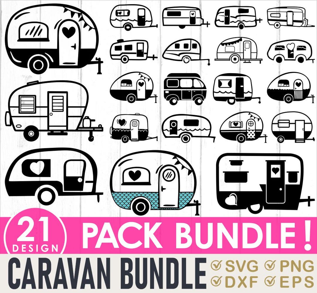 Bundle Caravan Svg, Happy Camper Svg, Camper Svg, Car Svg, Camping Svg ...