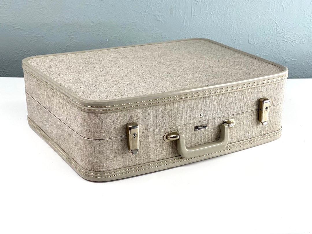 Vintage Suitcase by Towncraft, Gray Tweed Suitcase, Stage Props - Etsy