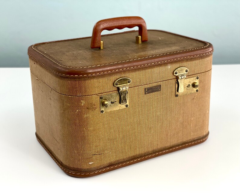 Vintage J C Higgins Tweed Train Case Cosmetic Case Small - Etsy