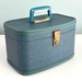 Vintage Blue Train Case by Travel Smart, Cosmetic Case, Vintage Luggage ...