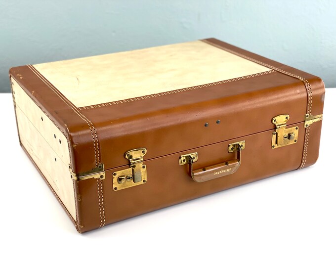 Large Vintage Two-tone Sky Cruiser Suitcase, Hard Sided Stacking ...