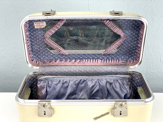 Vintage White Train Case by Wayfarer, Vintage Luggage… - Gem