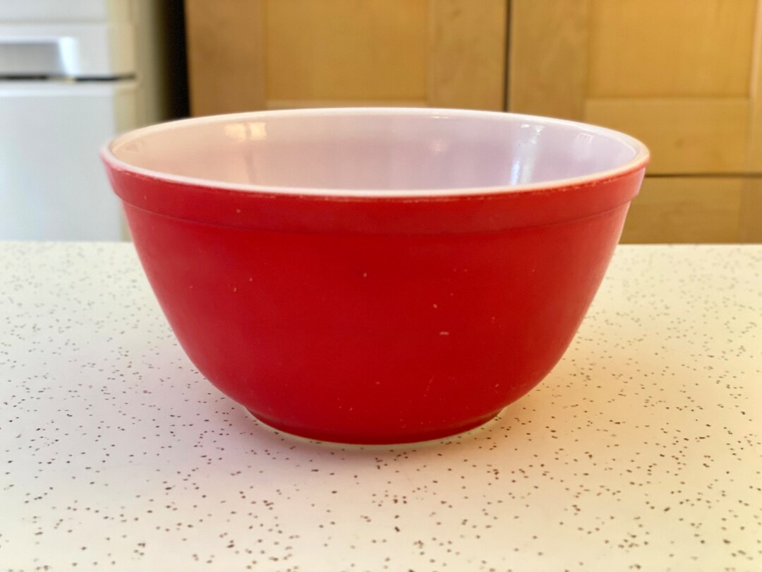 Red Pyrex Primary Color Mixing Bowl With Scratches, Pyrex Nesting Bowl ...