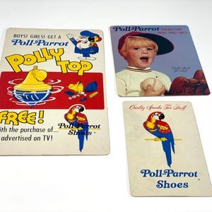 Vintage Poll Parrot Shoes Signage, 1970s Ephemeral Vintage Ad Cardboard ...