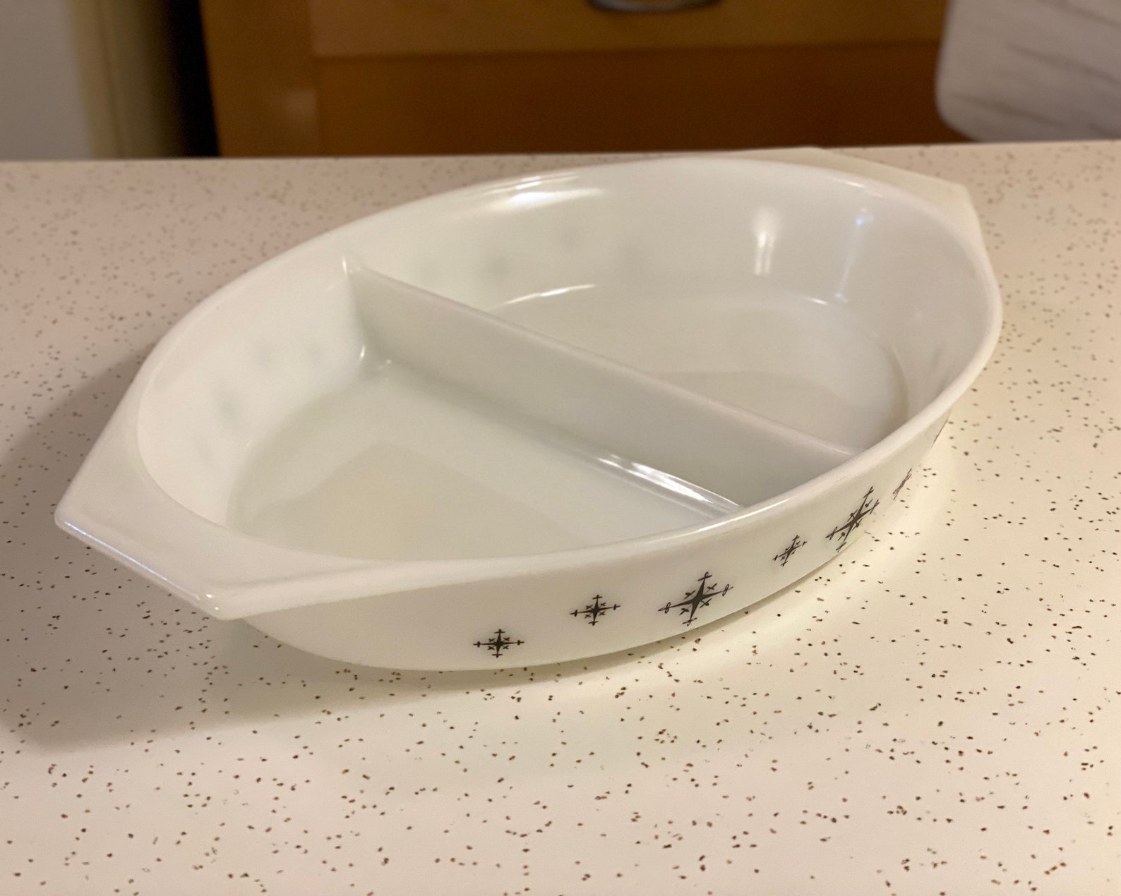 Pyrex Atomic Compass Black Star Divided Casserole Dish, 1 1/2 Quart - Etsy