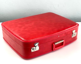 Vintage Red Suitcase - Etsy
