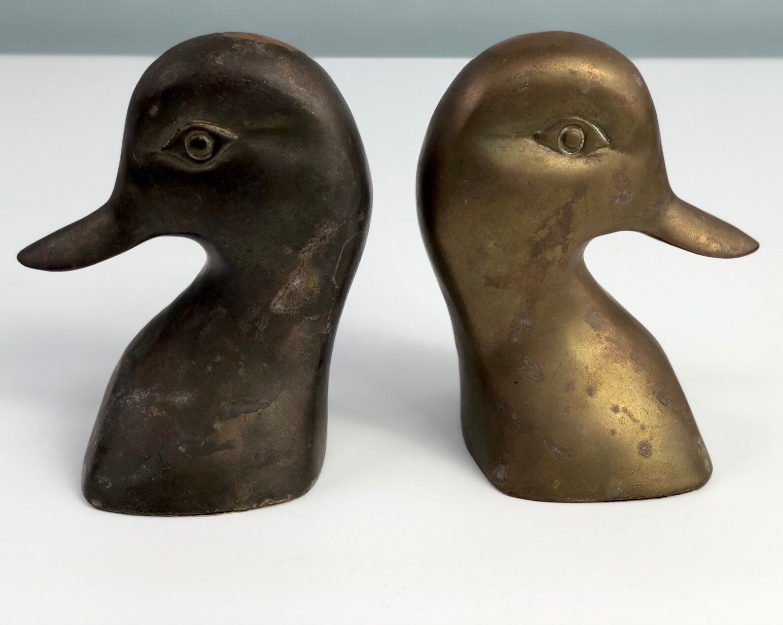 Brass Duck Head Book Ends Mid Century Brass Duck Set Home | Etsy