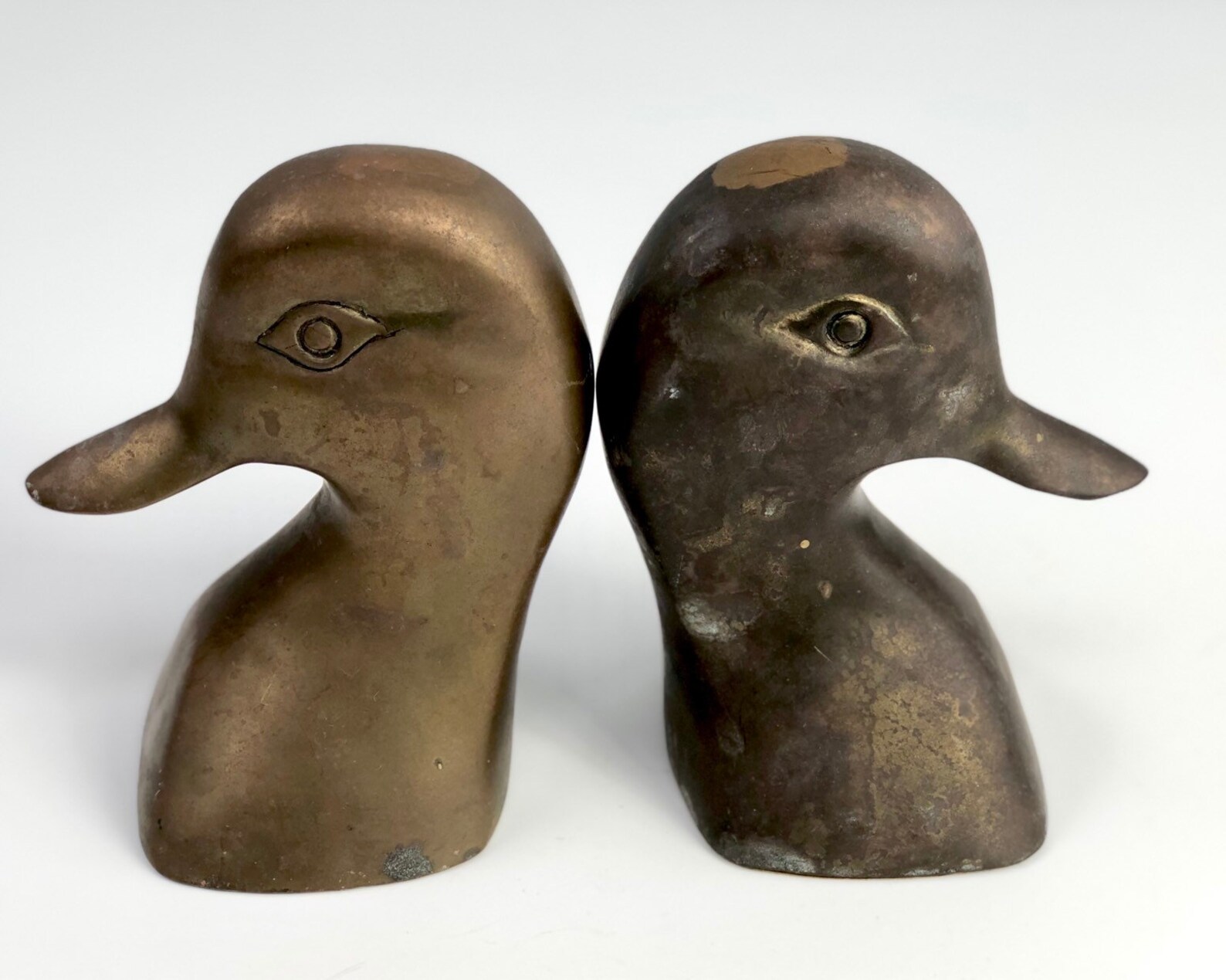 Brass Duck Head Book Ends Mid Century Brass Duck Set Home | Etsy