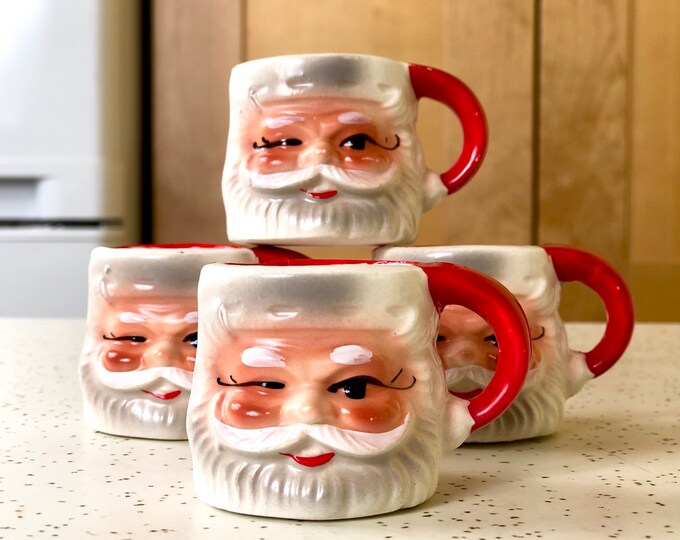 Vintage Miniature Santa Claus Mug Set of Four Marked Japan, Antique ...