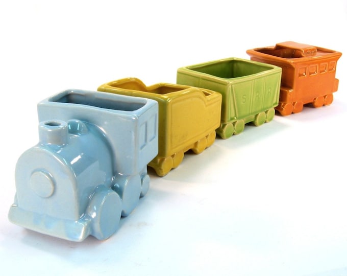 Shawnee Pottery Railroad Train Planter - Vintage Nursery - Etsy