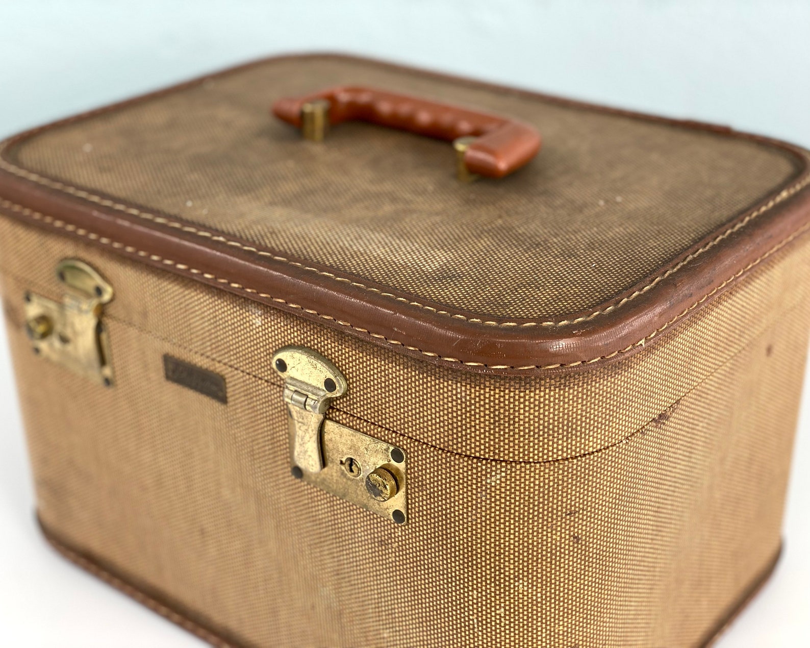 Vintage J C Higgins Tweed Train Case Cosmetic Case Small - Etsy