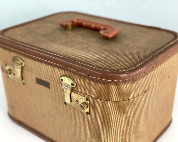 Vintage J C Higgins Tweed Train Case, Cosmetic Case, … - Gem