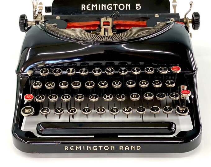 1937 Remington Rand Model 5 Streamline Portable Typewriter, Good ... 1937 Remington Rand Model 5 Streamline Portable Typewriter, Good ...