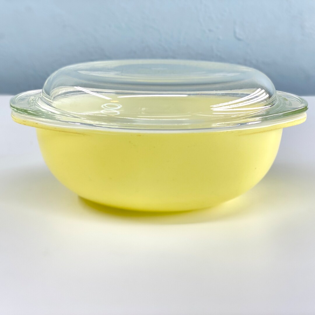 Vintage Pyrex Casserole Dish With Lid, Yellow Pyrex 1 1/2 Quart Round ...