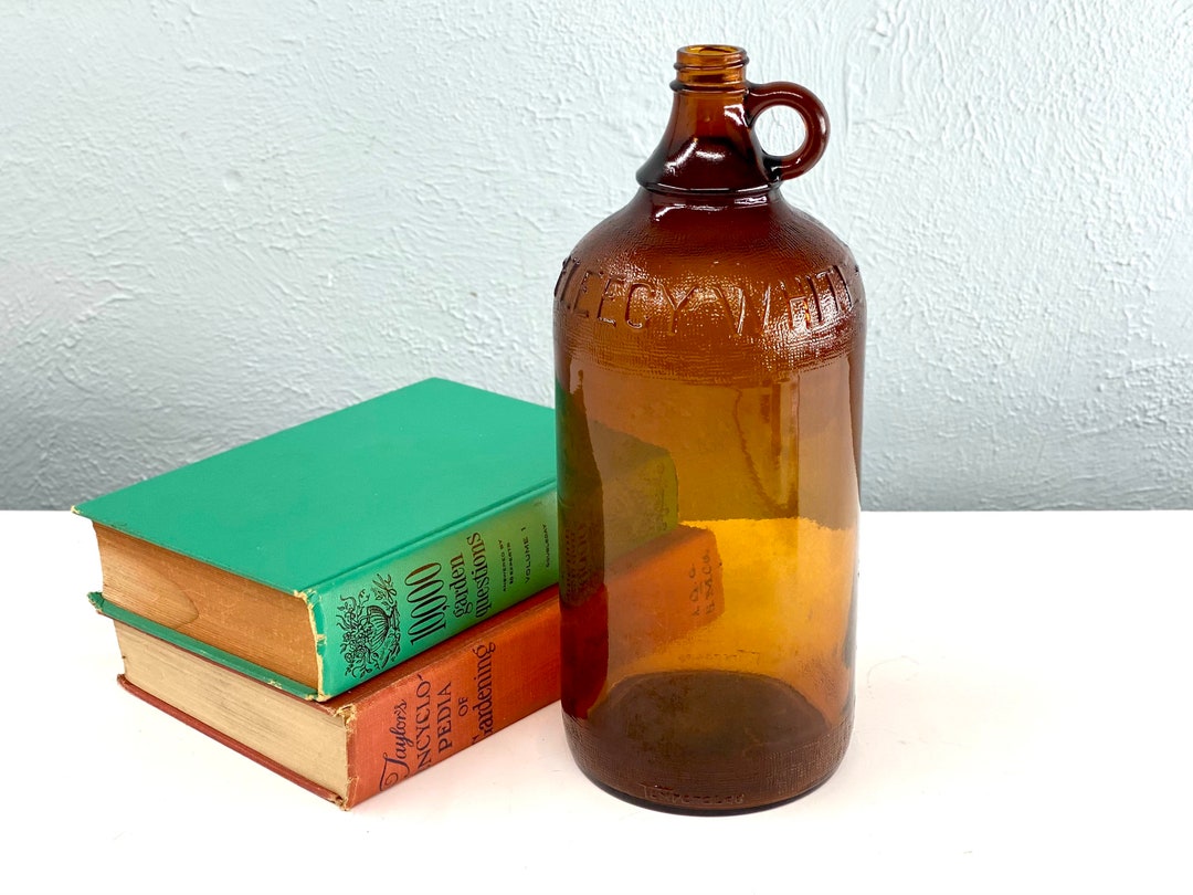 Vintage Fleecy White Amber Glass Bleach Bottle - Etsy