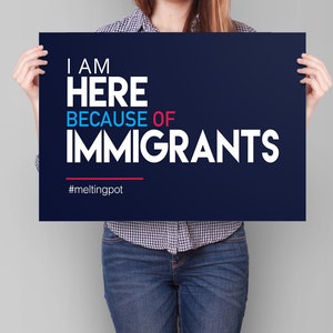 Immigration Sign PRINTABLE Immigrant Strike Sign, Immigration Ban ...