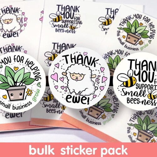 1.67 Cute Thank You Stickers for Small Business Packing - Etsy