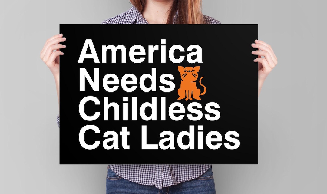 Childless Cat Lady Poster, PRINTABLE Women's March Sign, Anti Trump ...