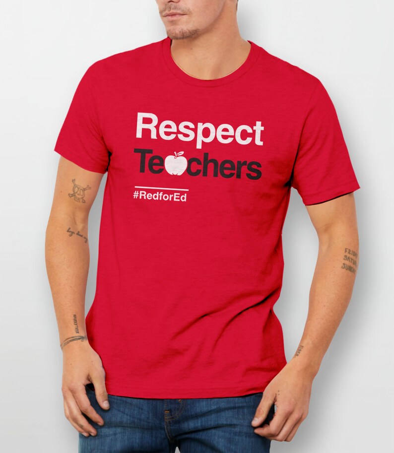 Respect Teachers Shirt Red for Ed Teacher T Shirt Support - Etsy