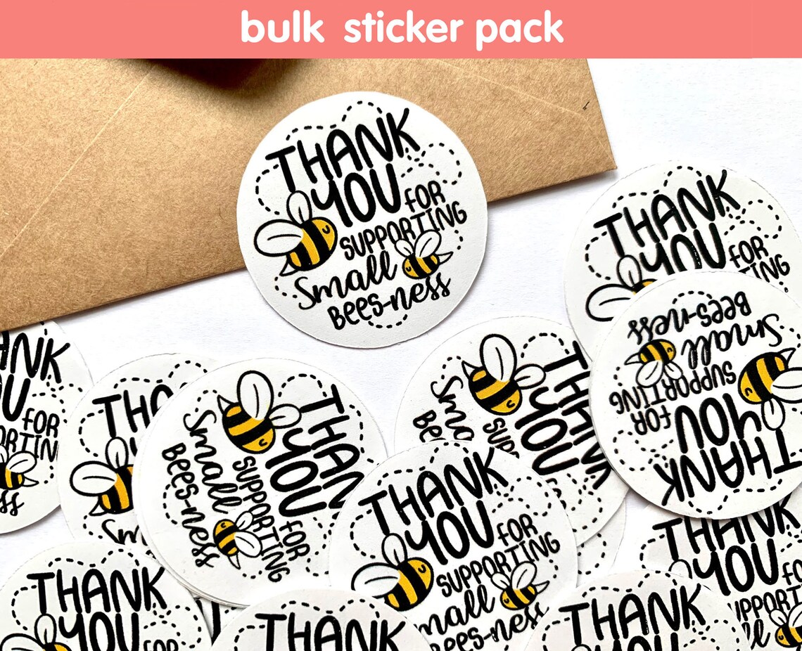 1.67" Cute Thank You Sticker Variety Pack for Small Business, Stickers ...